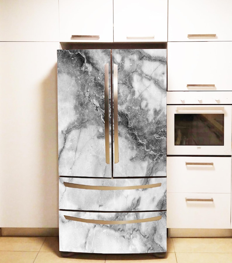 Fridge Wrap Vinyl Cover | Peel & Stick Refrigerator Skin | Custom Size ...