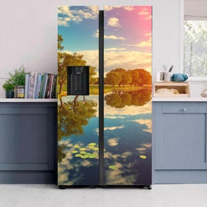 Nature Fridge Vinyl Decal, Fridge Wrap, Refrigerator Skin, Side by Side ...