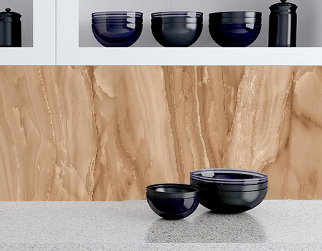 Marble Backsplash Self Adhesive Vinyl Sticker for Kitchen Bathroom ...