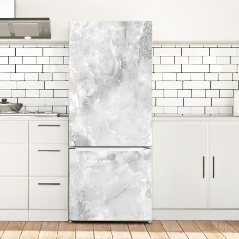Seamless Faux Marble Refrigerator Wrap - Stone Texture Fridge Cover ...