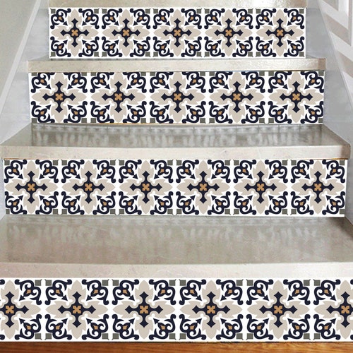 Diamond Geometric Art Deco Lines Ebony Stair Riser Decals - Etsy
