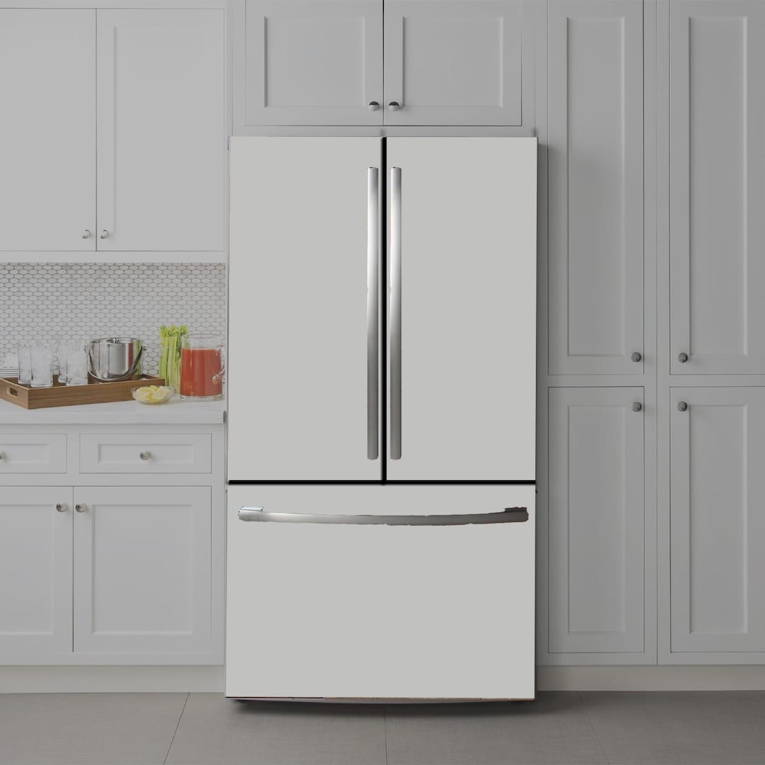 36"x70" Light Grey Fridge Vinyl Decal, Fridge Wrap, Refrigerator Skin ...