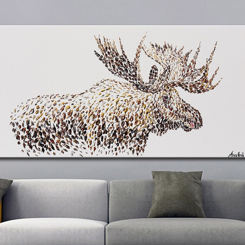 Moose Painting - Etsy