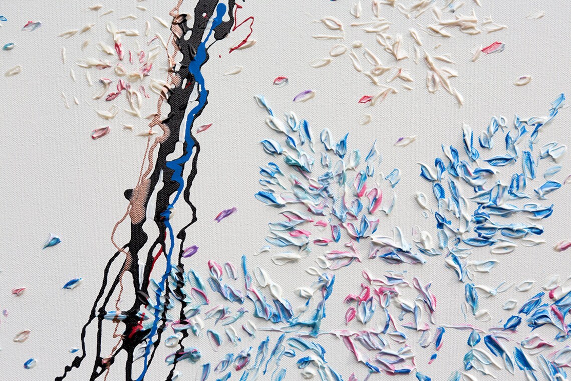Beautiful Snowflakes,48",modern Acrylic Painting,snowflake,thick Layer ...