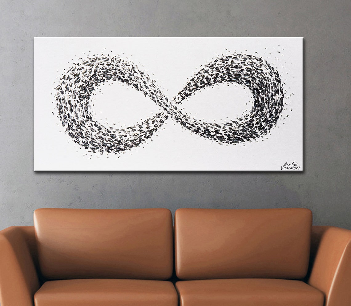 Infinity Symbol 48Beautiful Abstract black white | Etsy