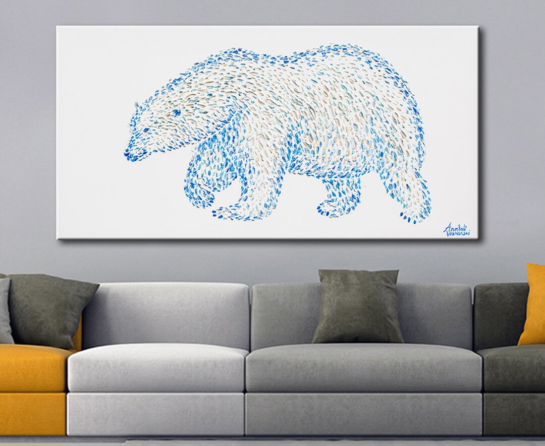 48,Oso polar, Pintura abstracta de osos, Oso polar de capa gruesa sobre ...