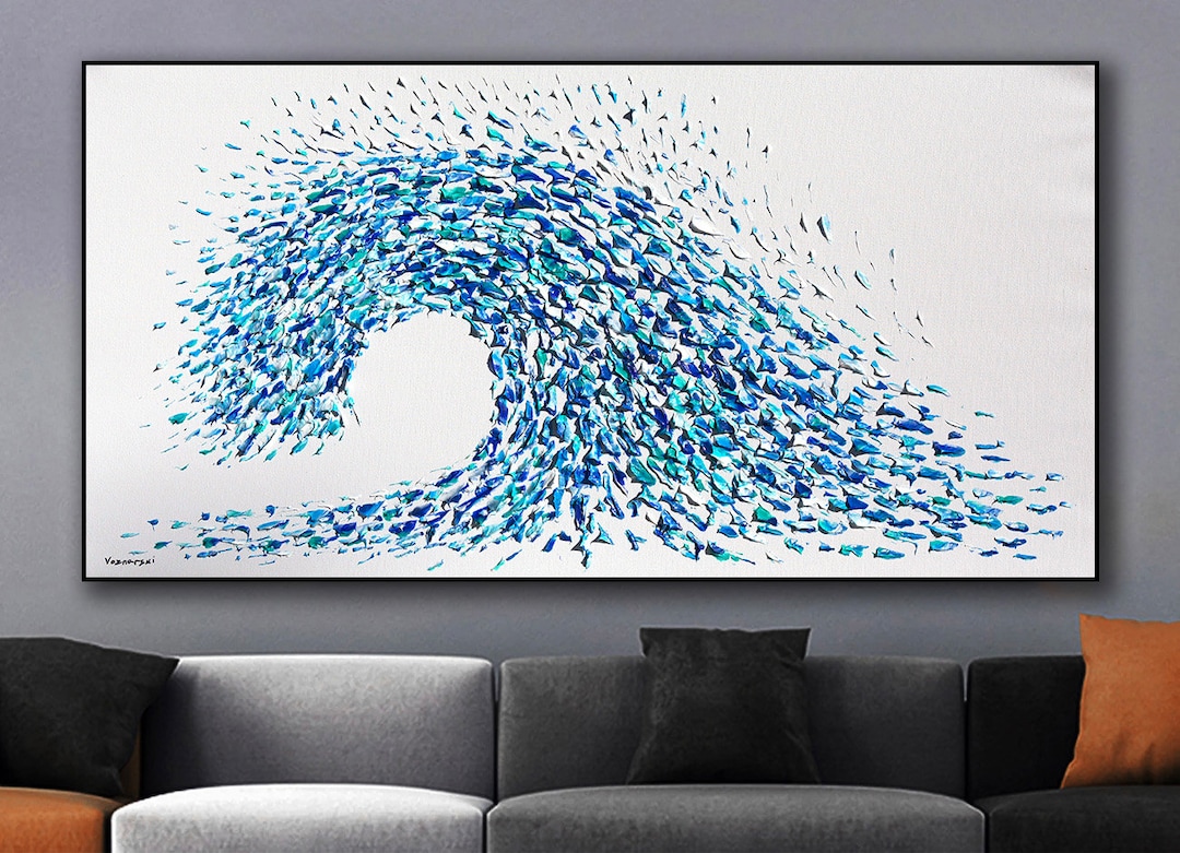 Ocean Wave 48",luxury Wall Art Signature Acrylic Painting,brand New ...