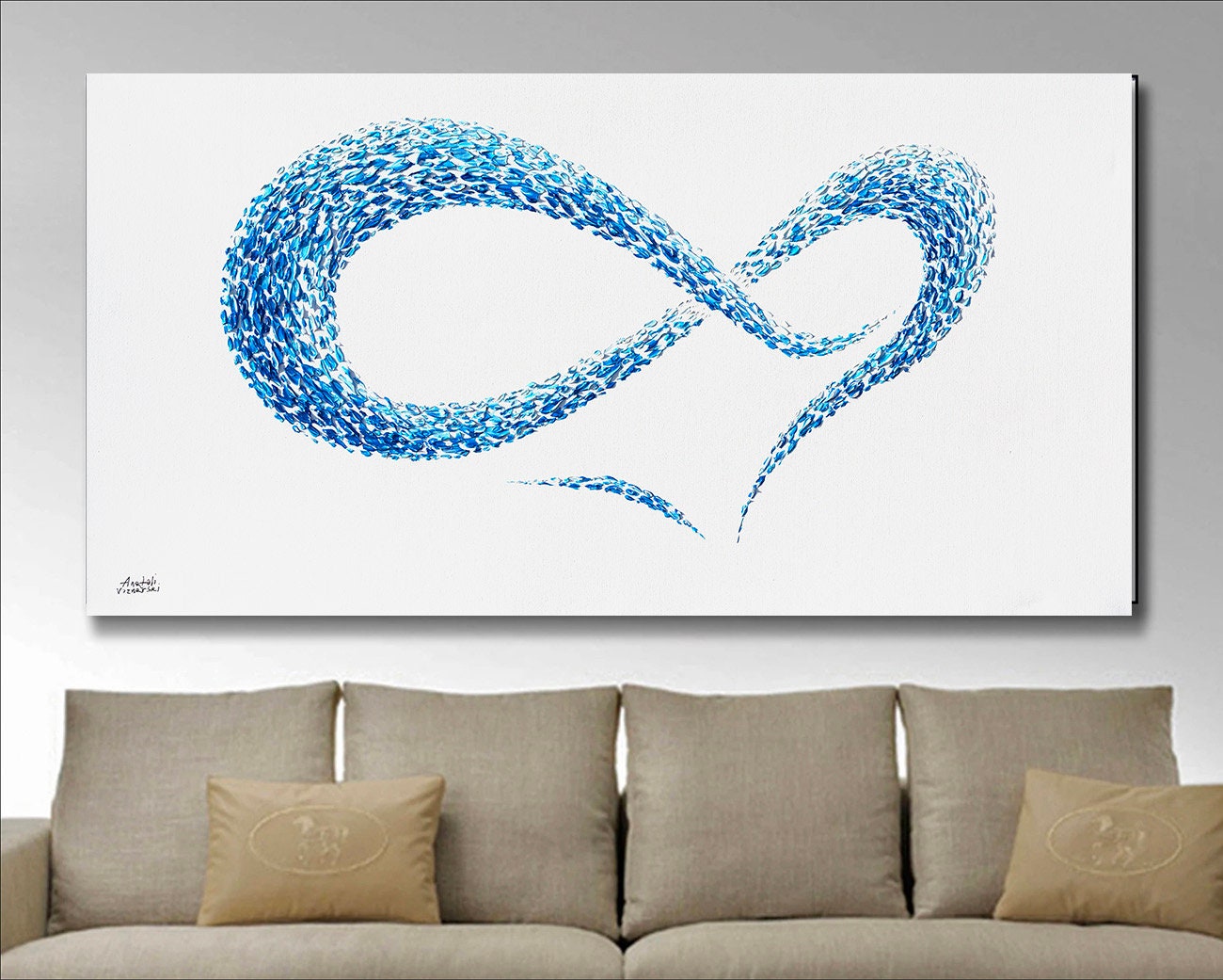Infinity Love 48",infinity Love Symbol,beautiful Abstract Painting on ...