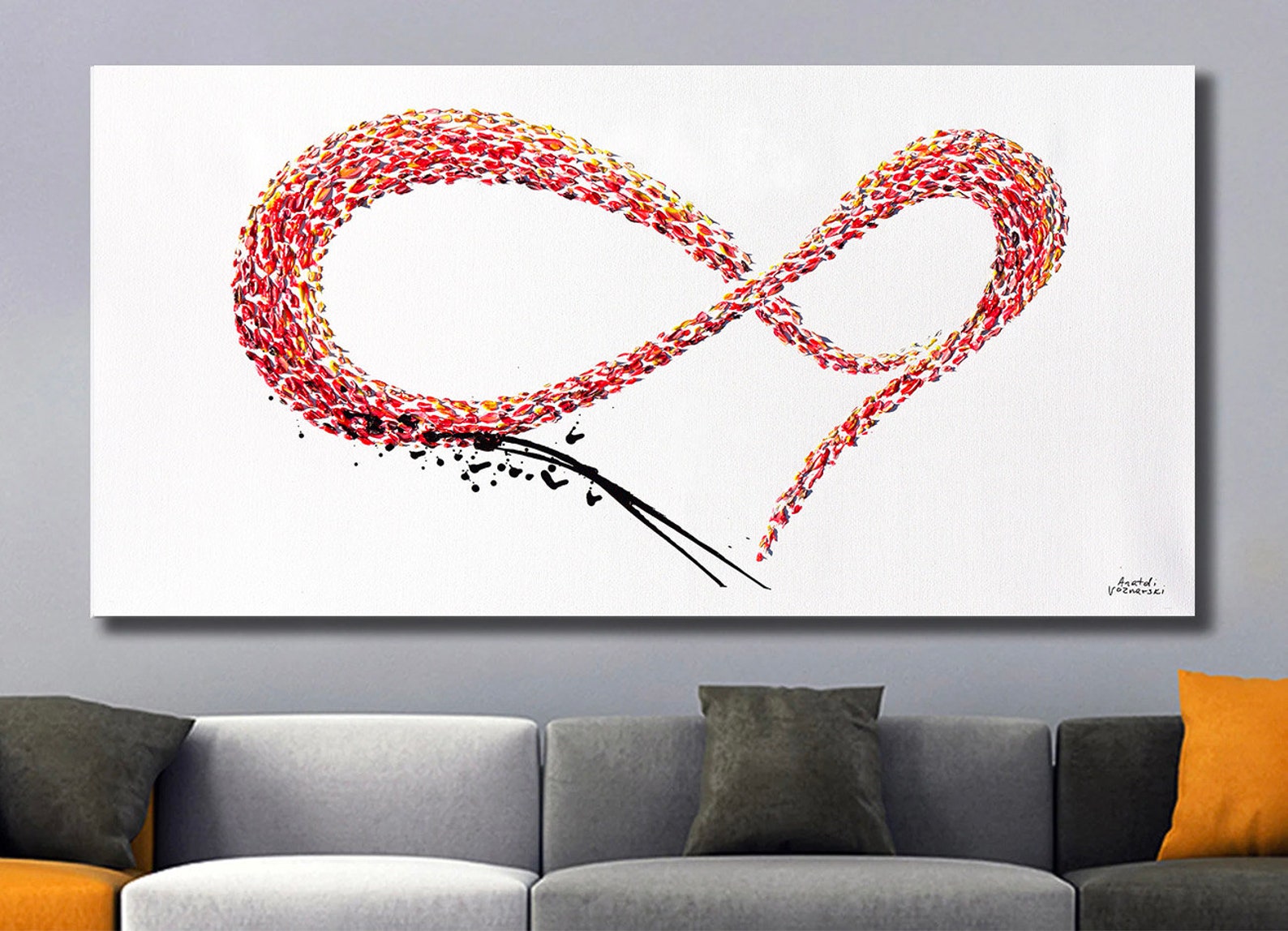 Infinity Love 48",infinity Symbol,beautiful Abstract Painting on Canvas ...