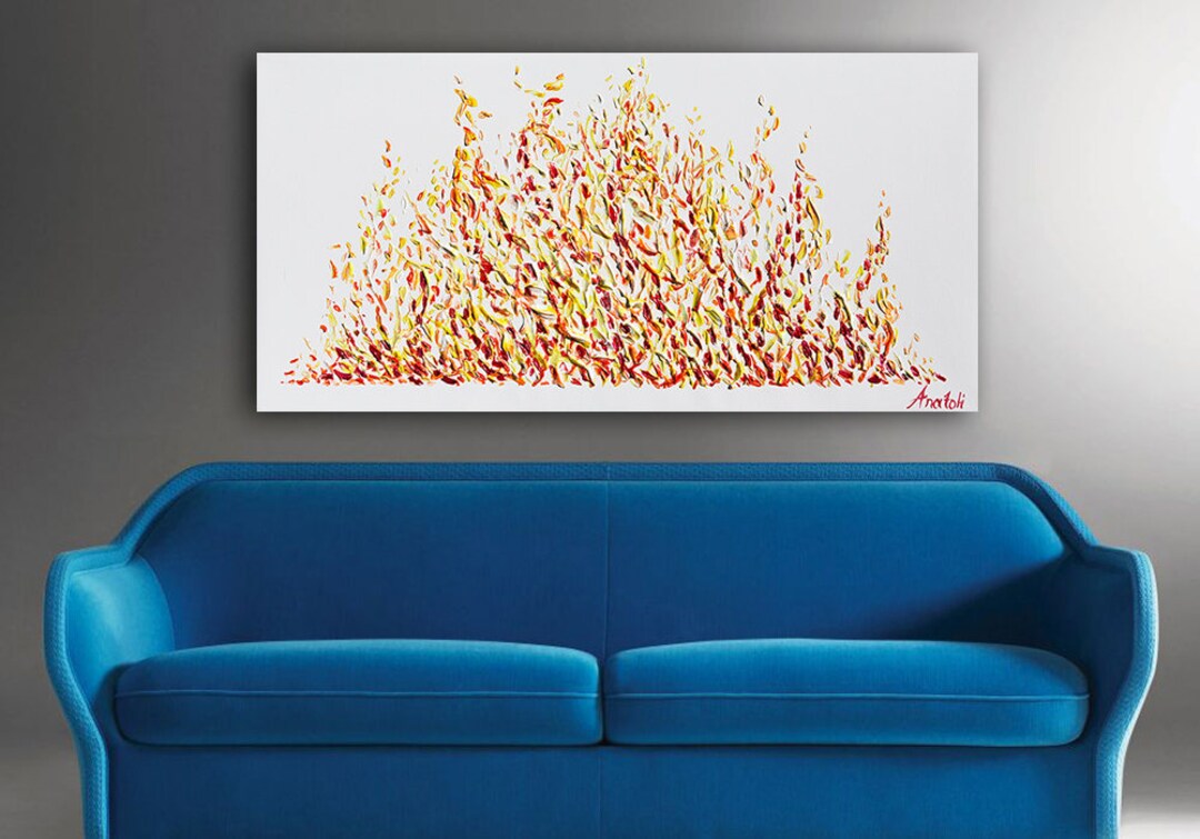 40,flame Fire Pop Art,signature Painting,original Abstract Fire Acrylic ...