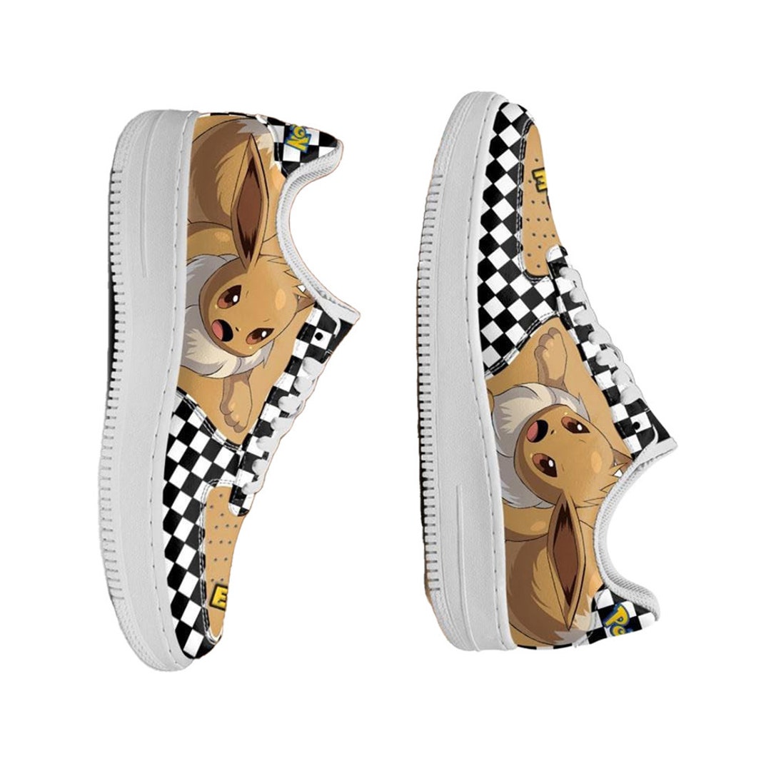 Poke Eevee Sneakers Checkerboard Custom Shoes - Etsy