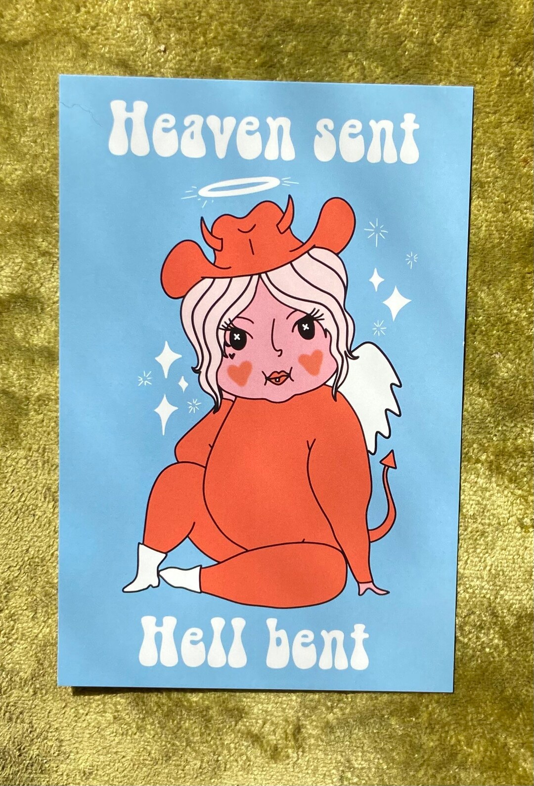 Heaven Sent Hell Bent Lil Soup Bean Postcard Print 4x6 - Etsy