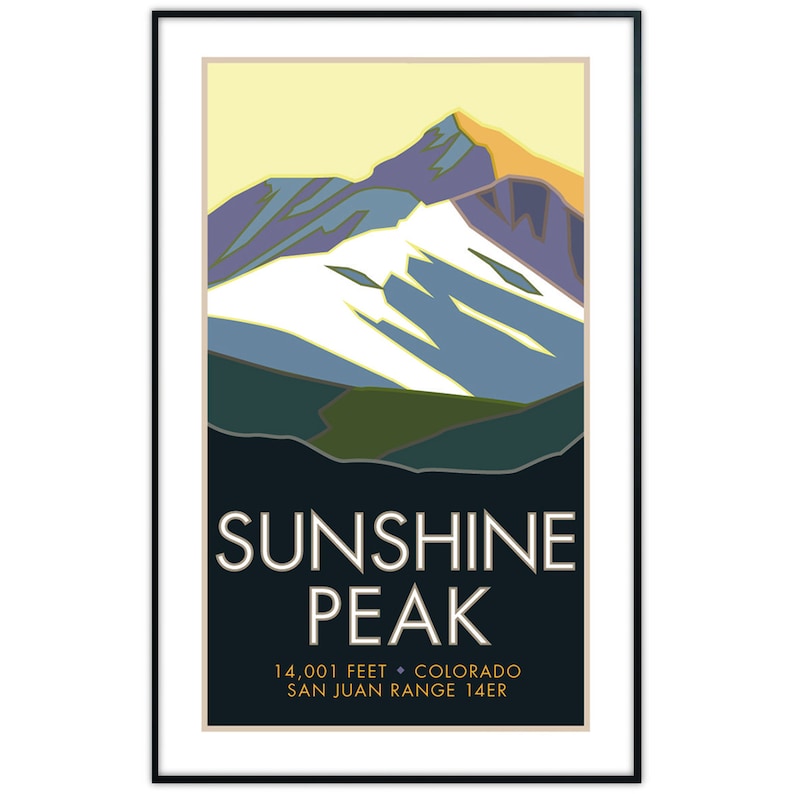 Sunshine Peak 14er Poster - Etsy