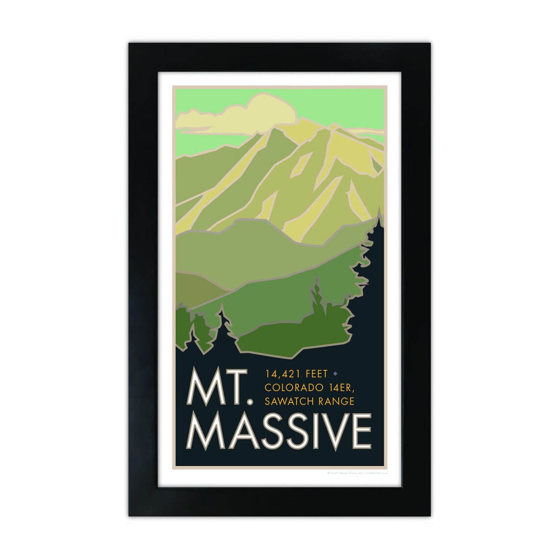 Mt. Massive 14er Poster - Etsy