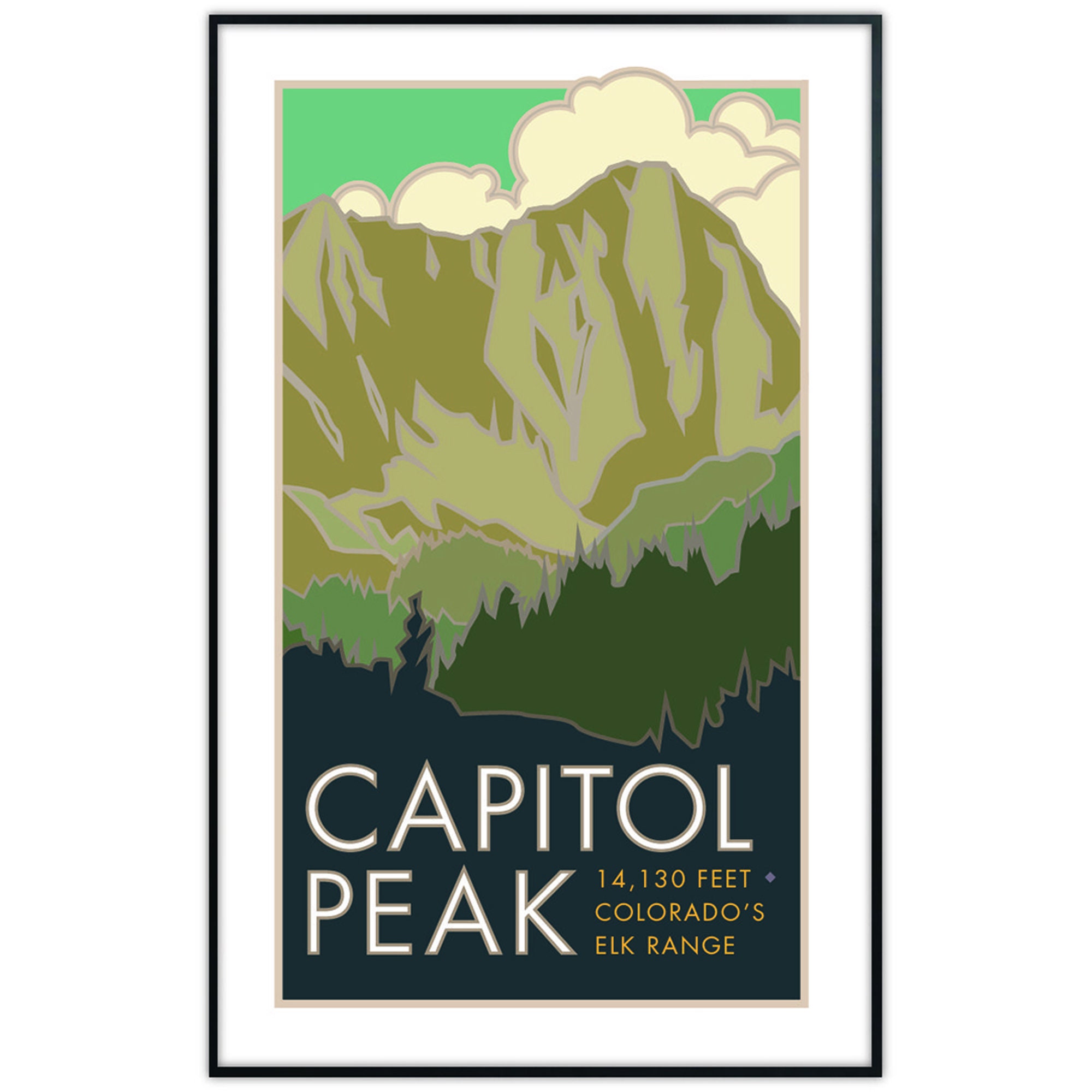 Capitol Peak 14er Poster - Etsy