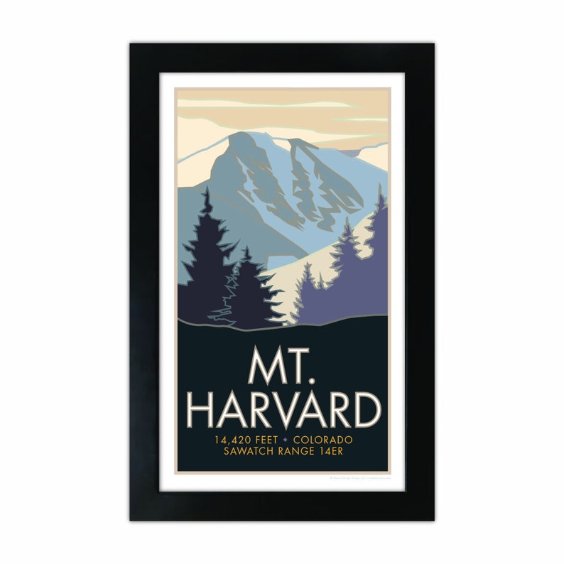 Mt. Harvard 14er Poster - Etsy