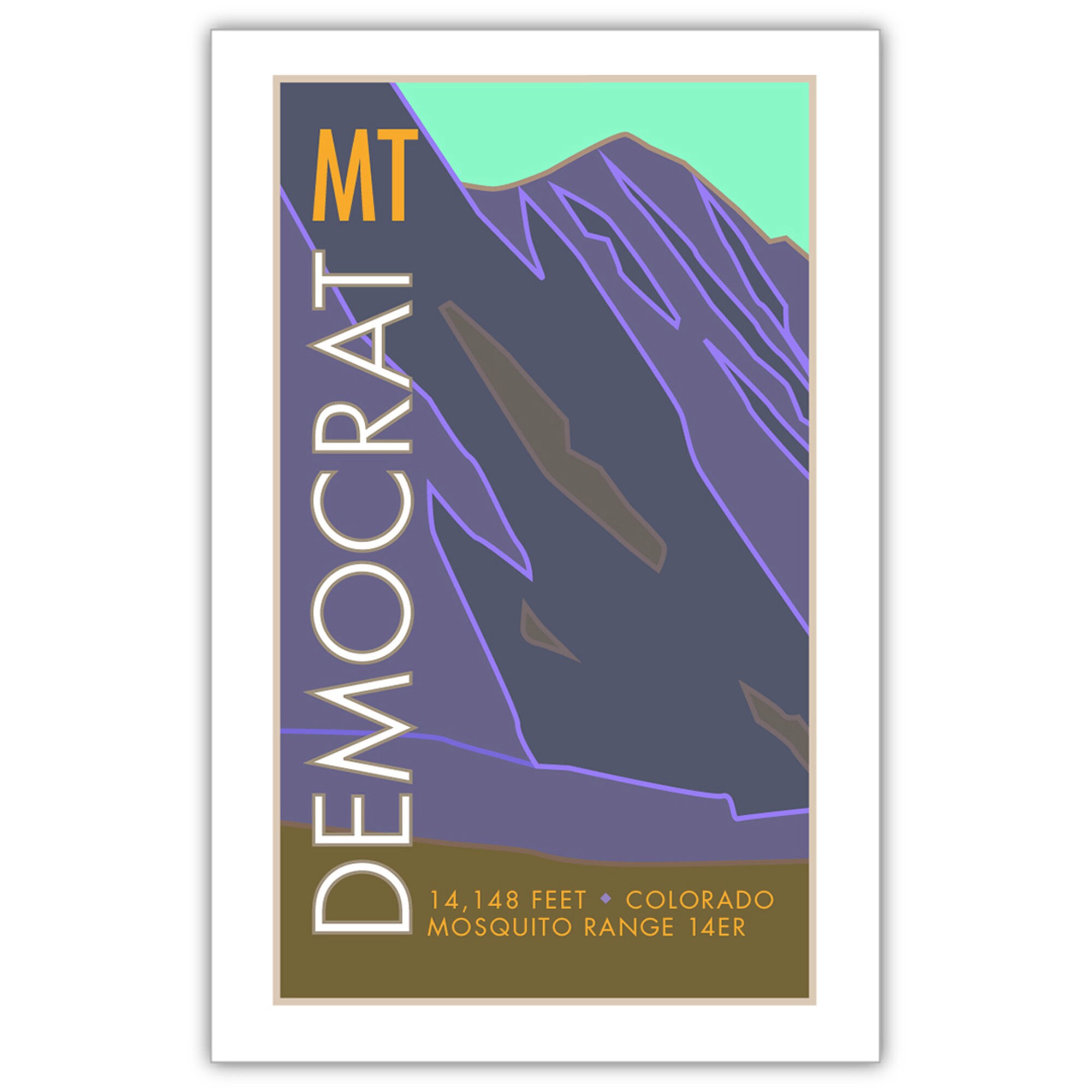 Mt. Democrat 14er Poster - Etsy