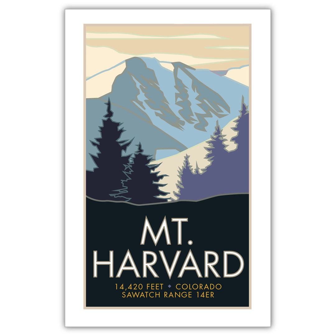 Mt. Harvard 14er Poster - Etsy