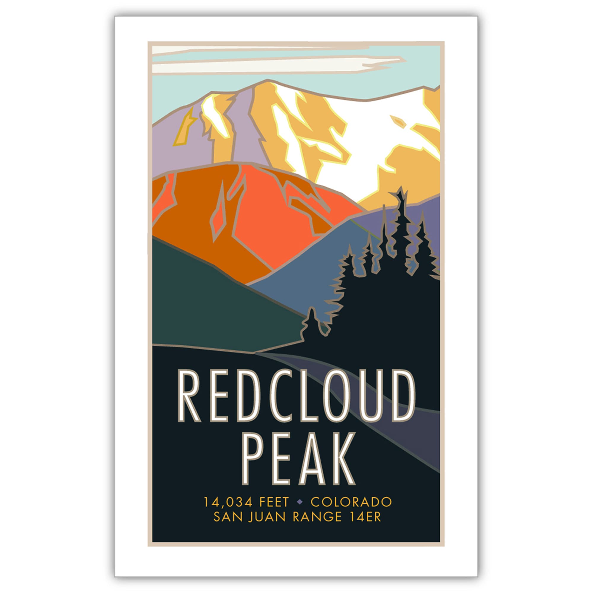 Redcloud Peak 14er Poster - Etsy
