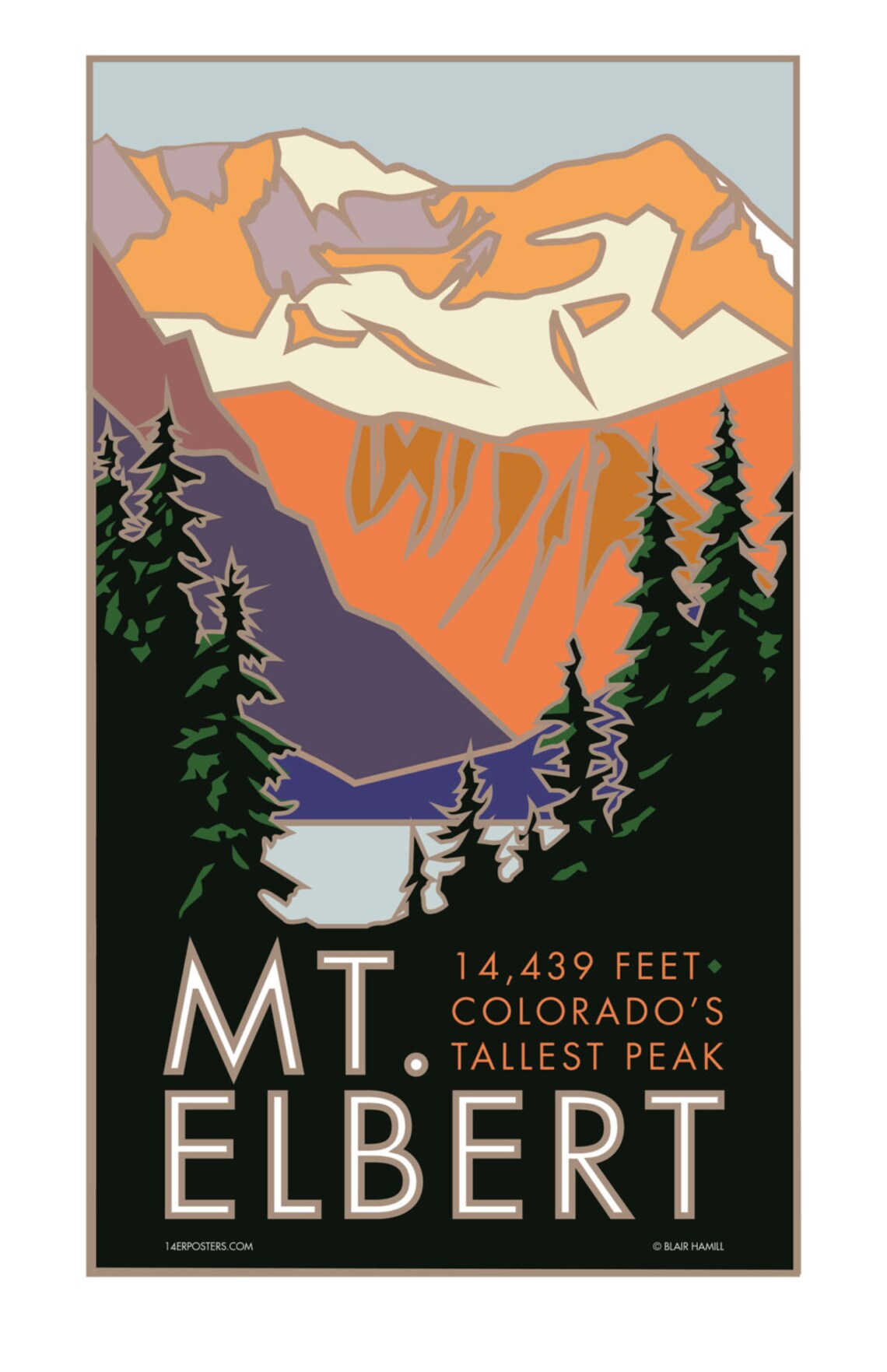 Mt. Elbert 14er Poster | Etsy