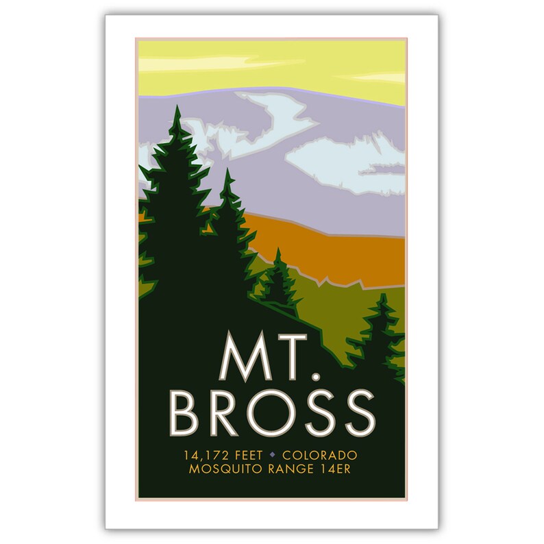 Mt. Bross 14er Poster - Etsy