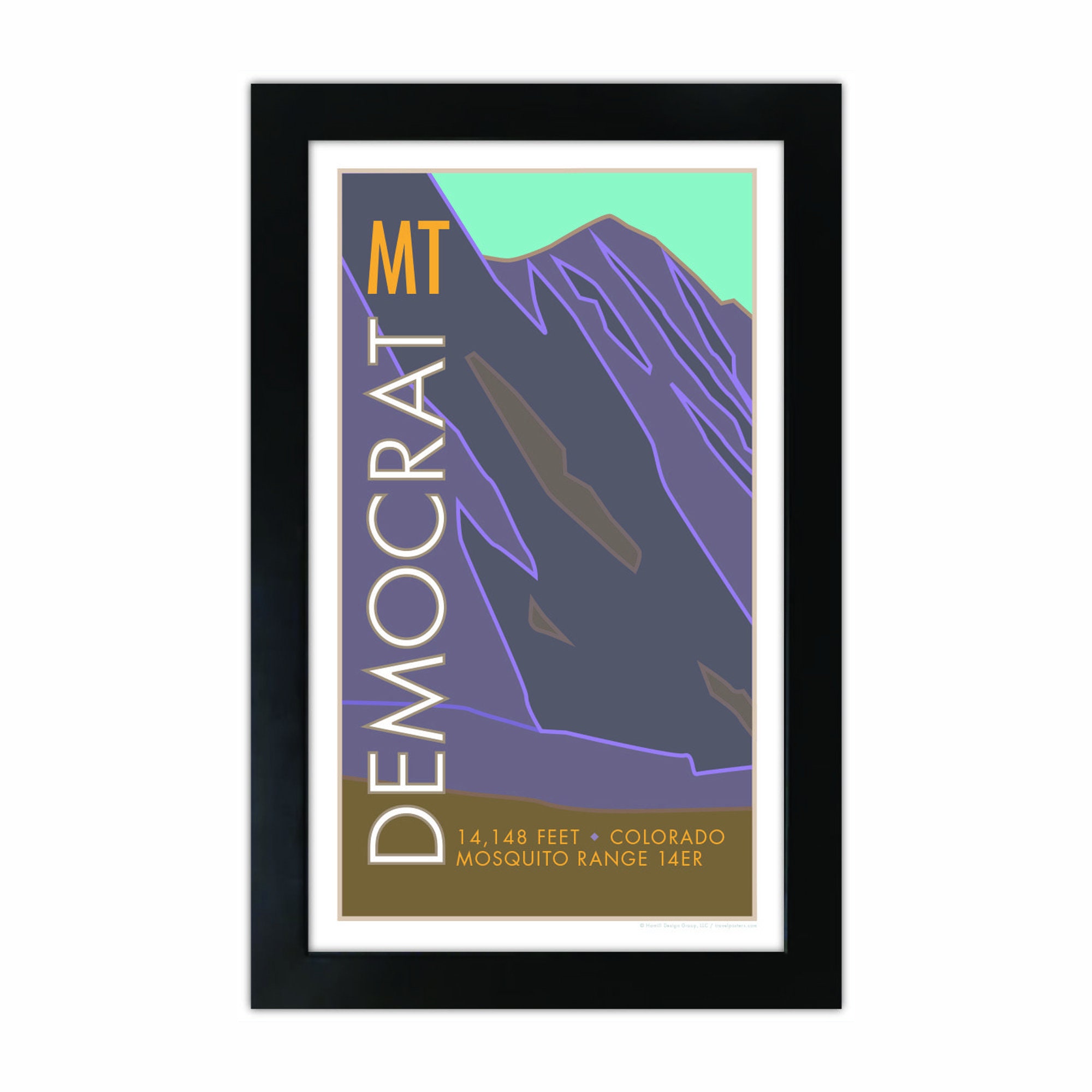 Mt. Democrat 14er Poster - Etsy