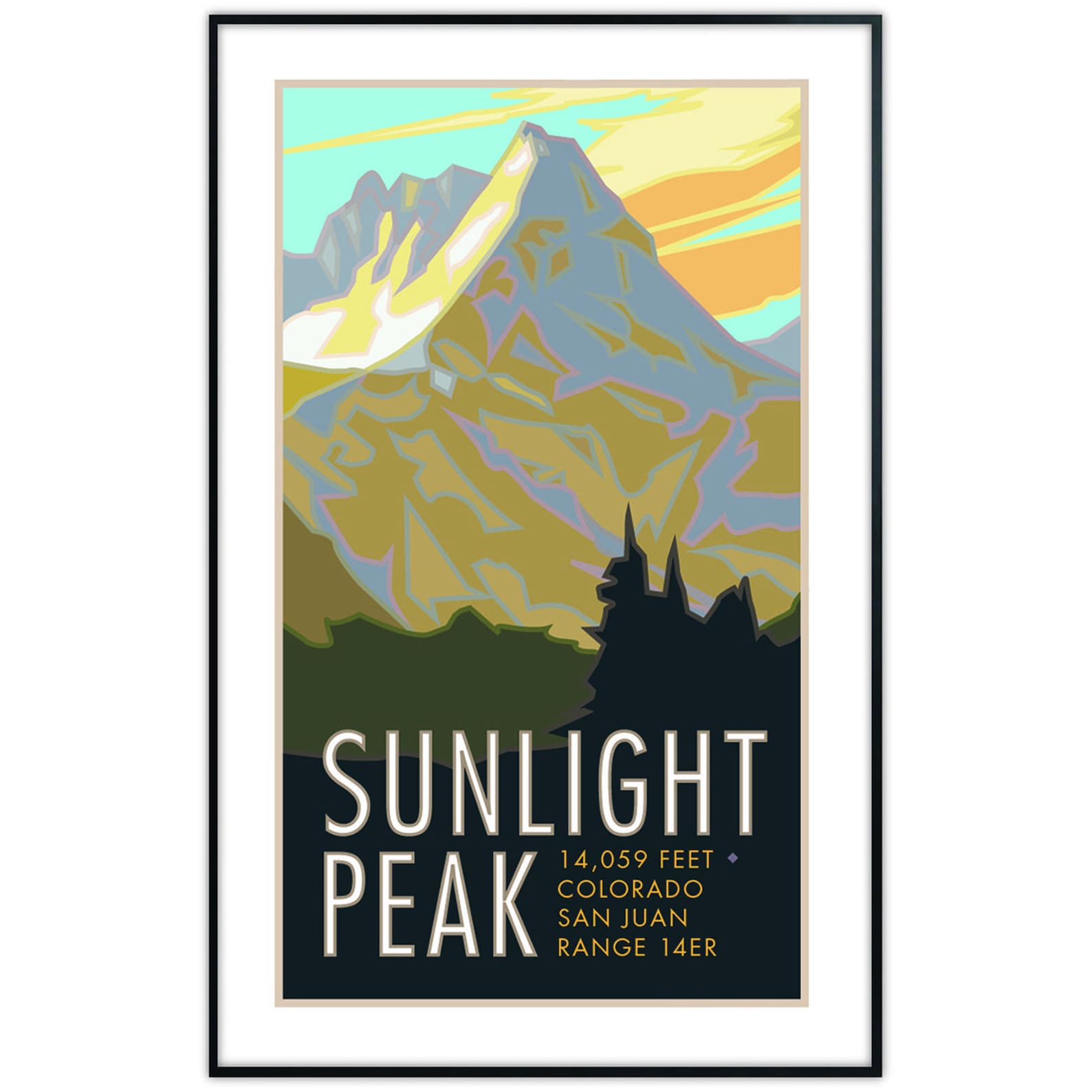 Sunlight Peak 14er Poster - Etsy