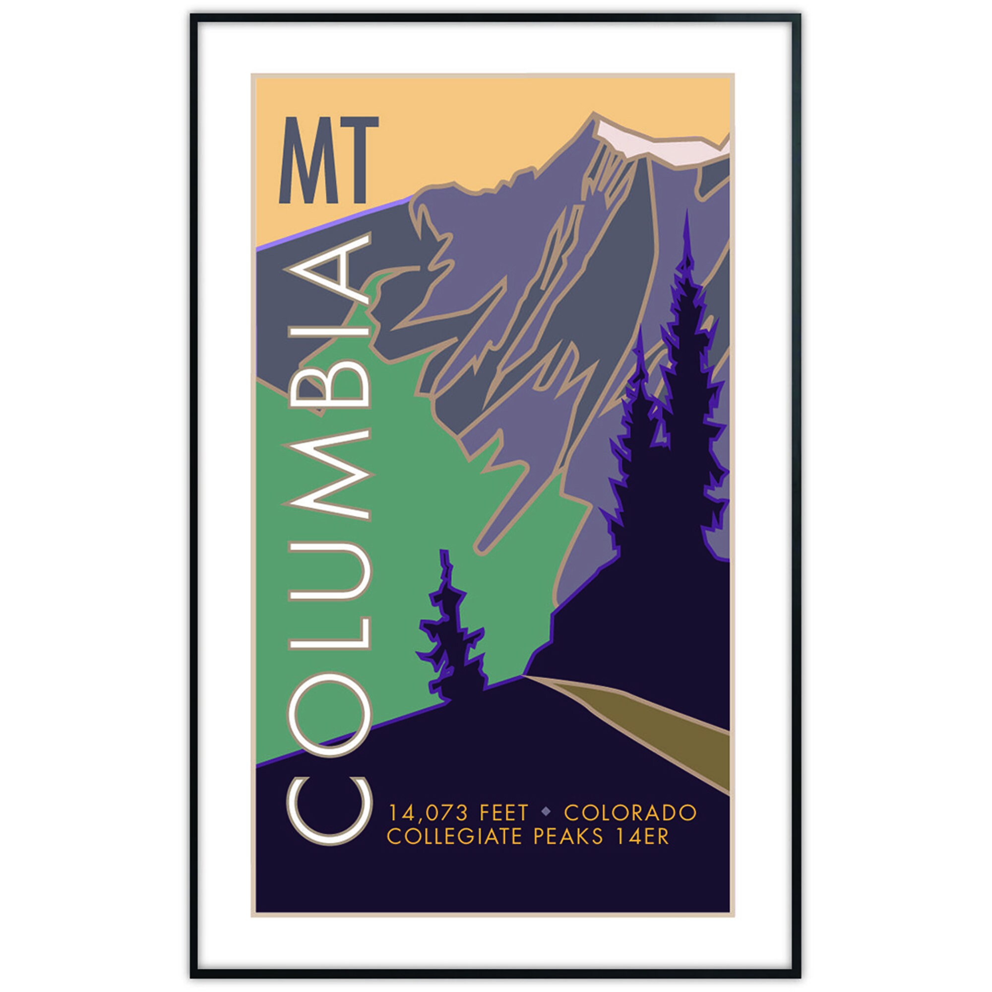 Mt. Columbia 14er Poster - Etsy