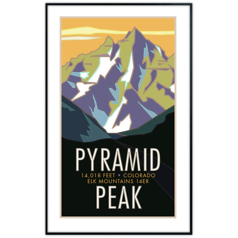 Pyramid Peak 14er Poster - Etsy