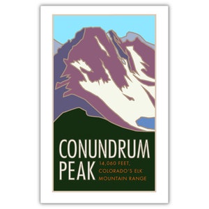Conundrum Peak 14er Poster - Etsy