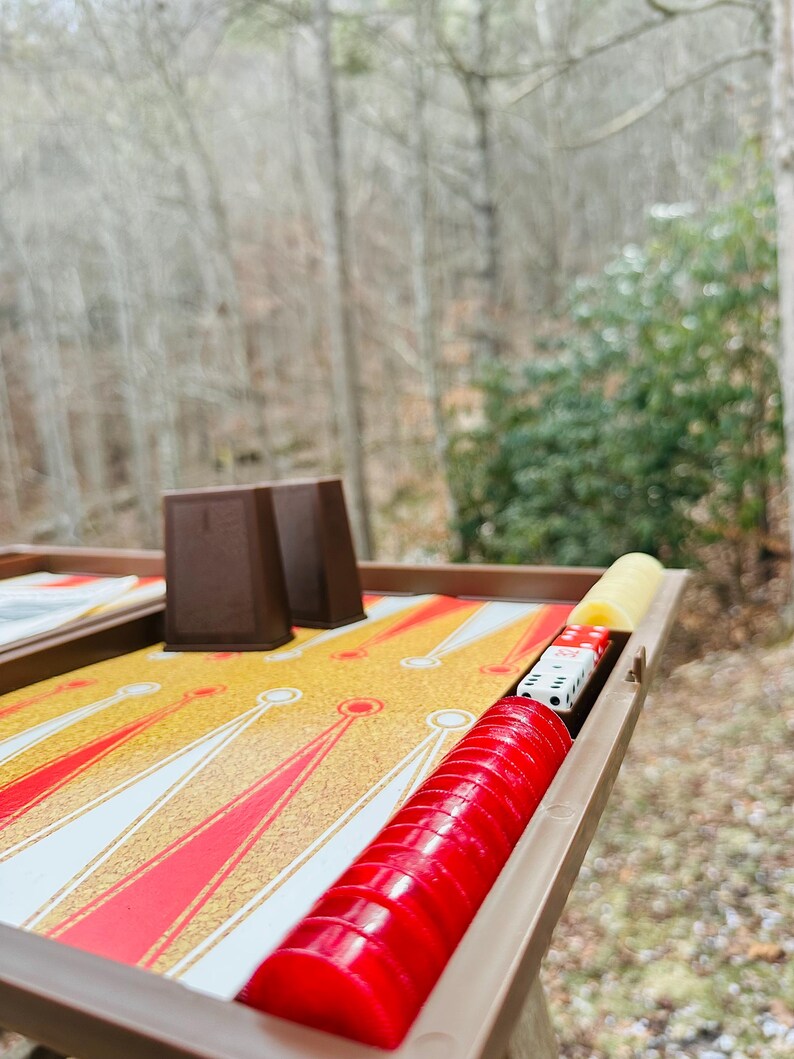 Vintage Tournament Backgammon Set | 1970s E.S. Lowe Game | Complete ...