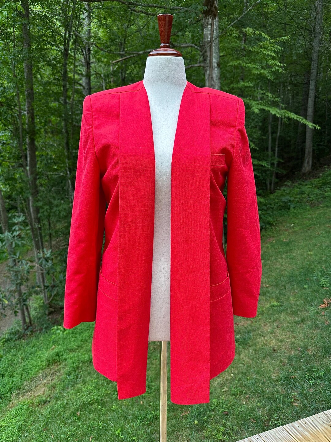 Vintage 80s Red Blazer: Longline Power Jacket With Shoulder Pads - Etsy