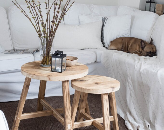 Handmade Wooden Table / Stool,spruce Barn Wood,living Room Furniture ...
