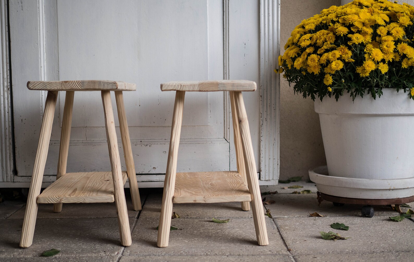 Handmade Wooden Stool Bedside Stool With Shelf Coffee Table - Etsy