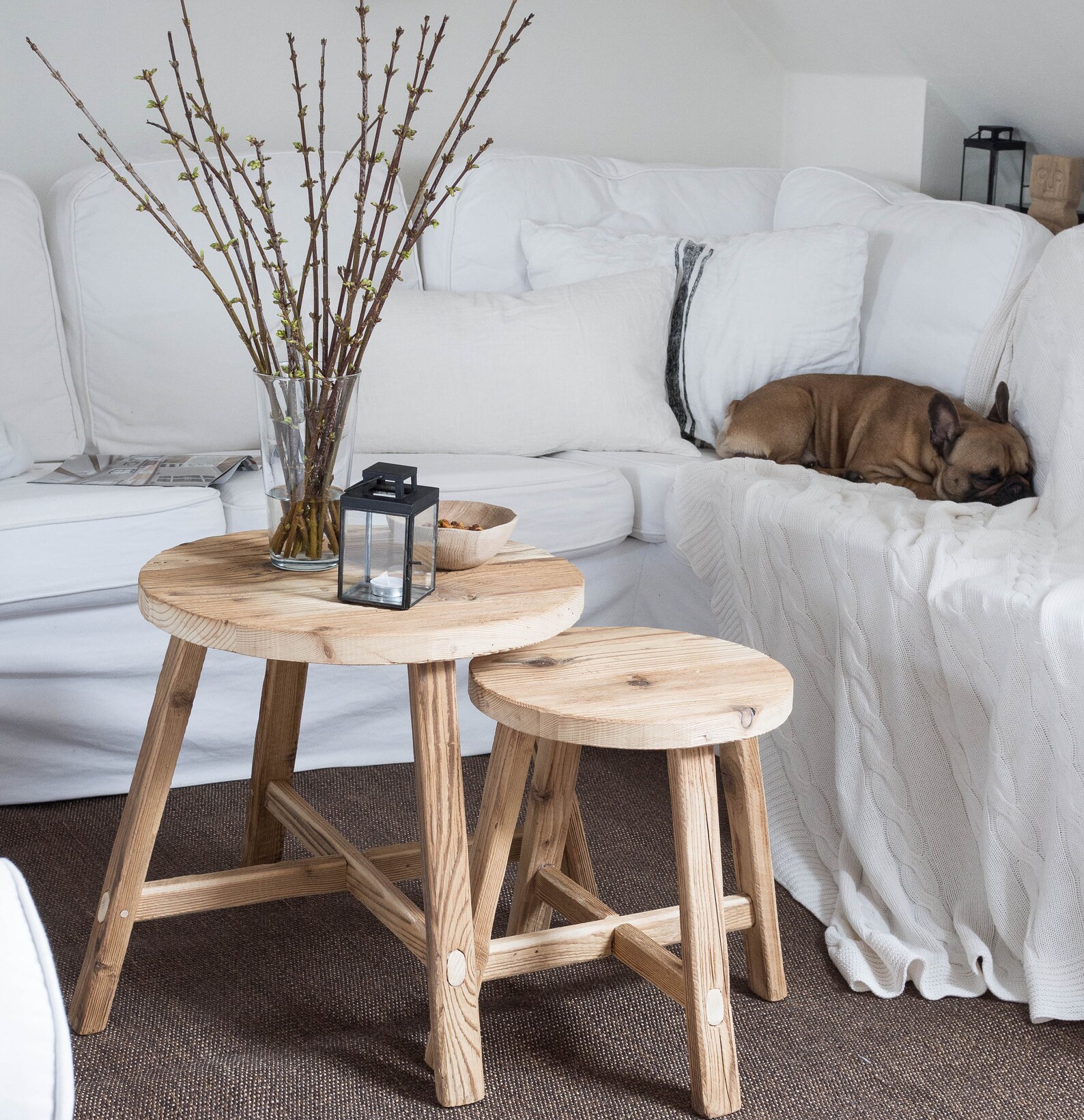 Handmade Wooden Table / Stool,spruce Barn Wood,living Room Furniture ...