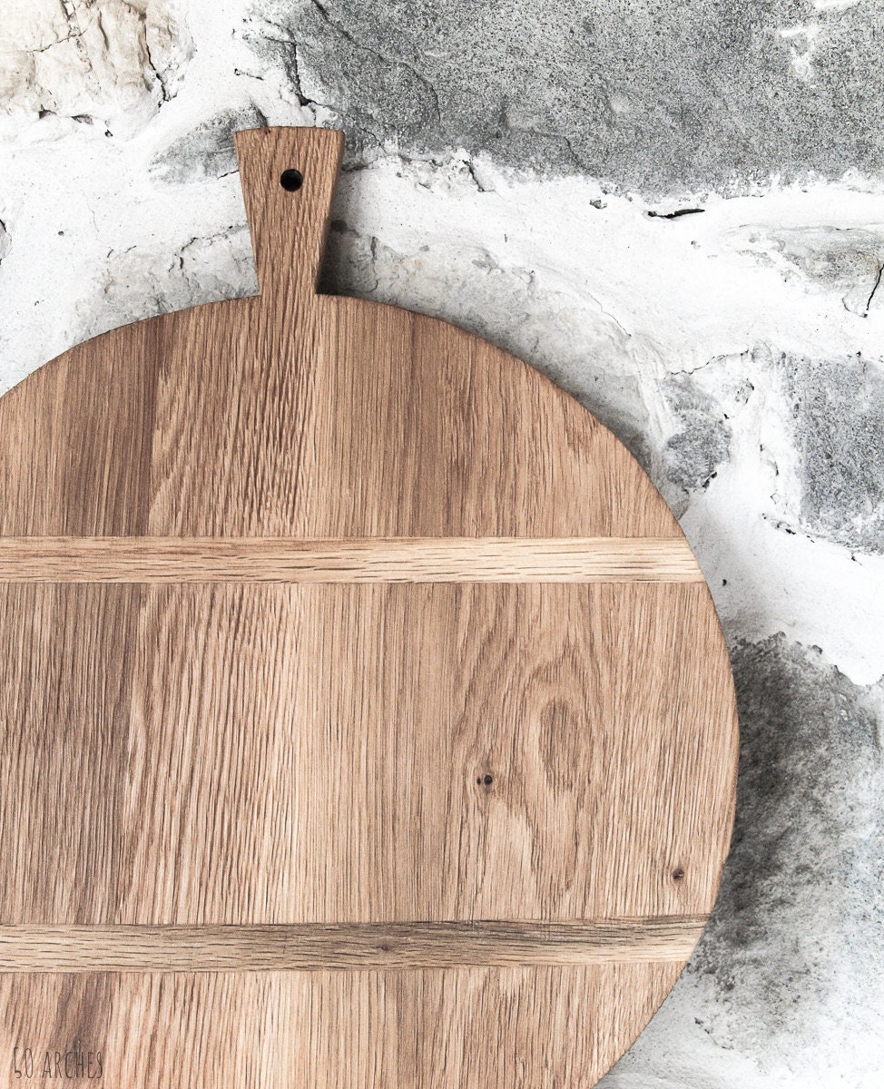 L Round Hardwood Bread Board,handmade Chopping Board,cutting, Large ...