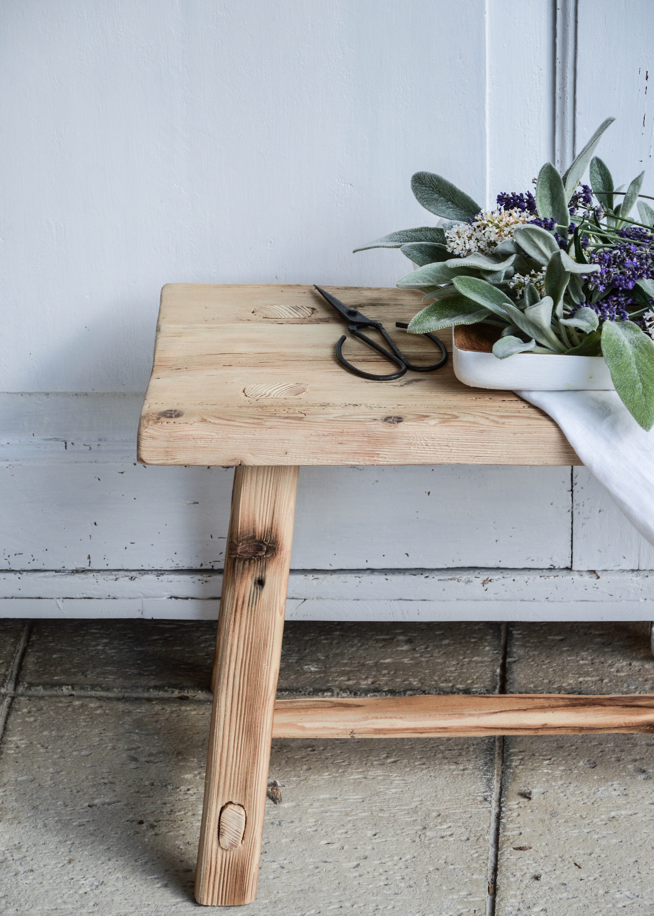 Handmade Wooden Stool,milking,spruce Barn Wood,bathroom Furniture ...