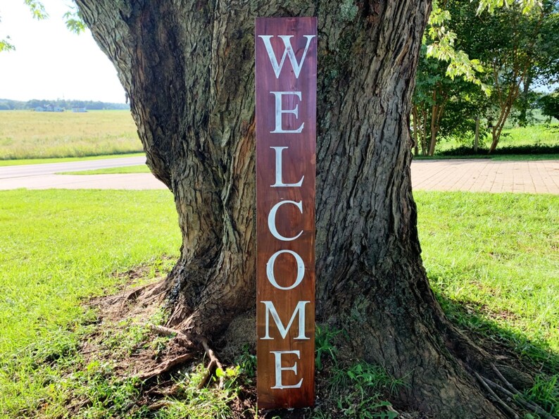 WELCOME SIGN Vertical Wooden Sign Welcome Sign for Front - Etsy