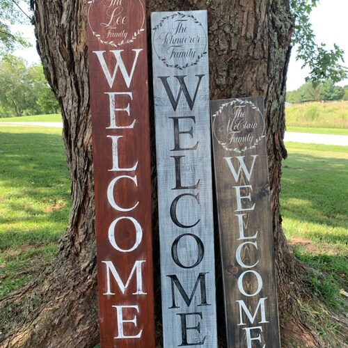 Personalized Family Name Porch Sign Welcome Sign - Etsy