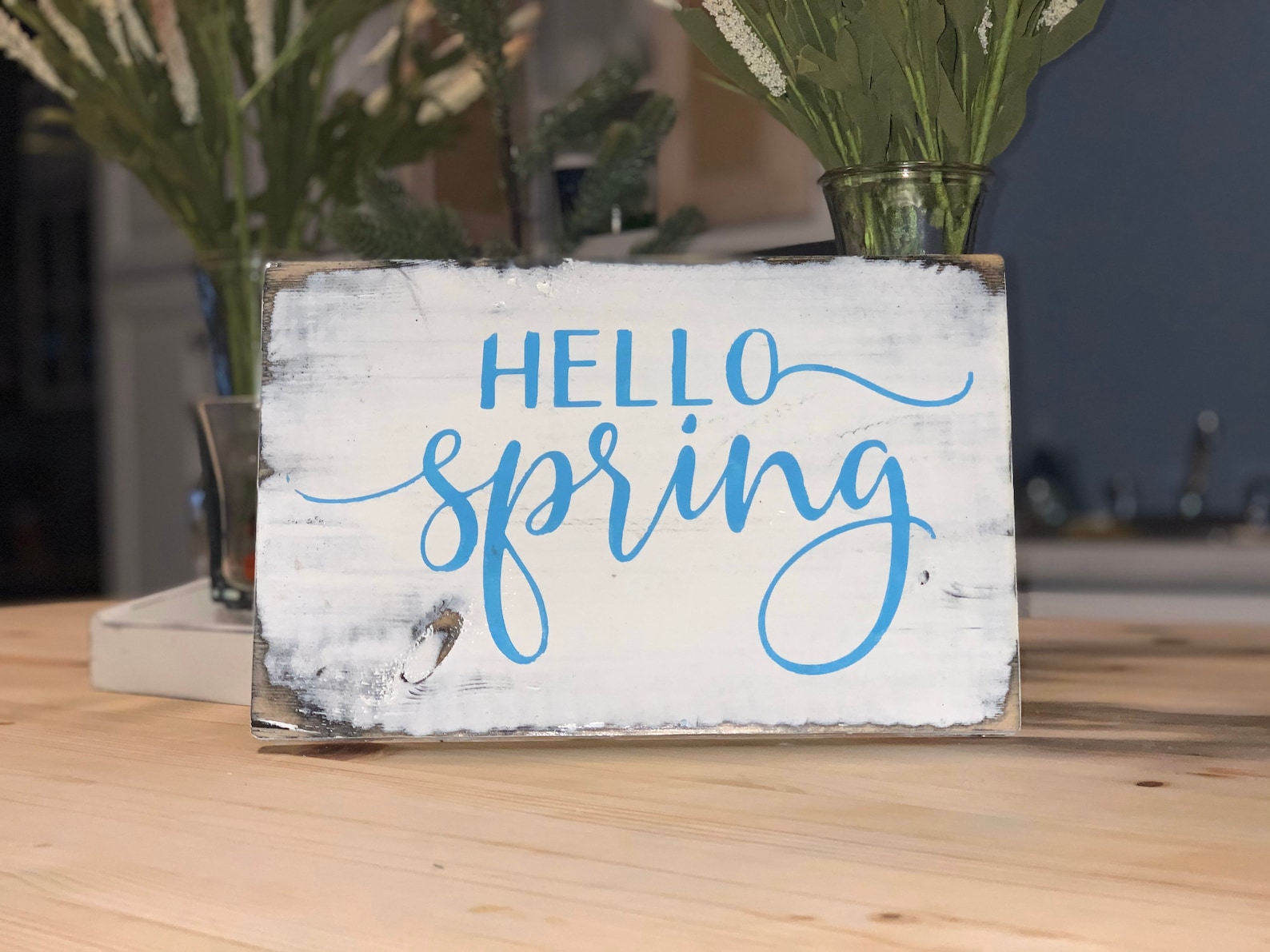 Hello Spring Sign Wooden Sign Decor Spring Decor Spring | Etsy