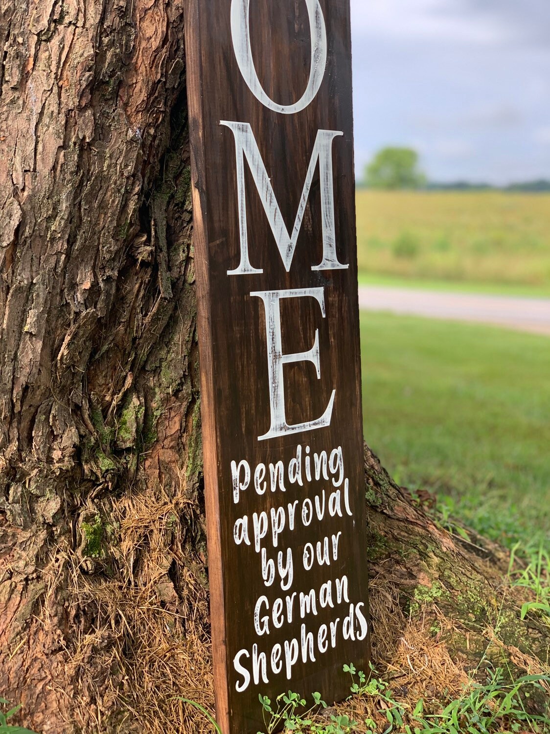 Welcome Dog Sign for Porch Pending Approval by German | Etsy