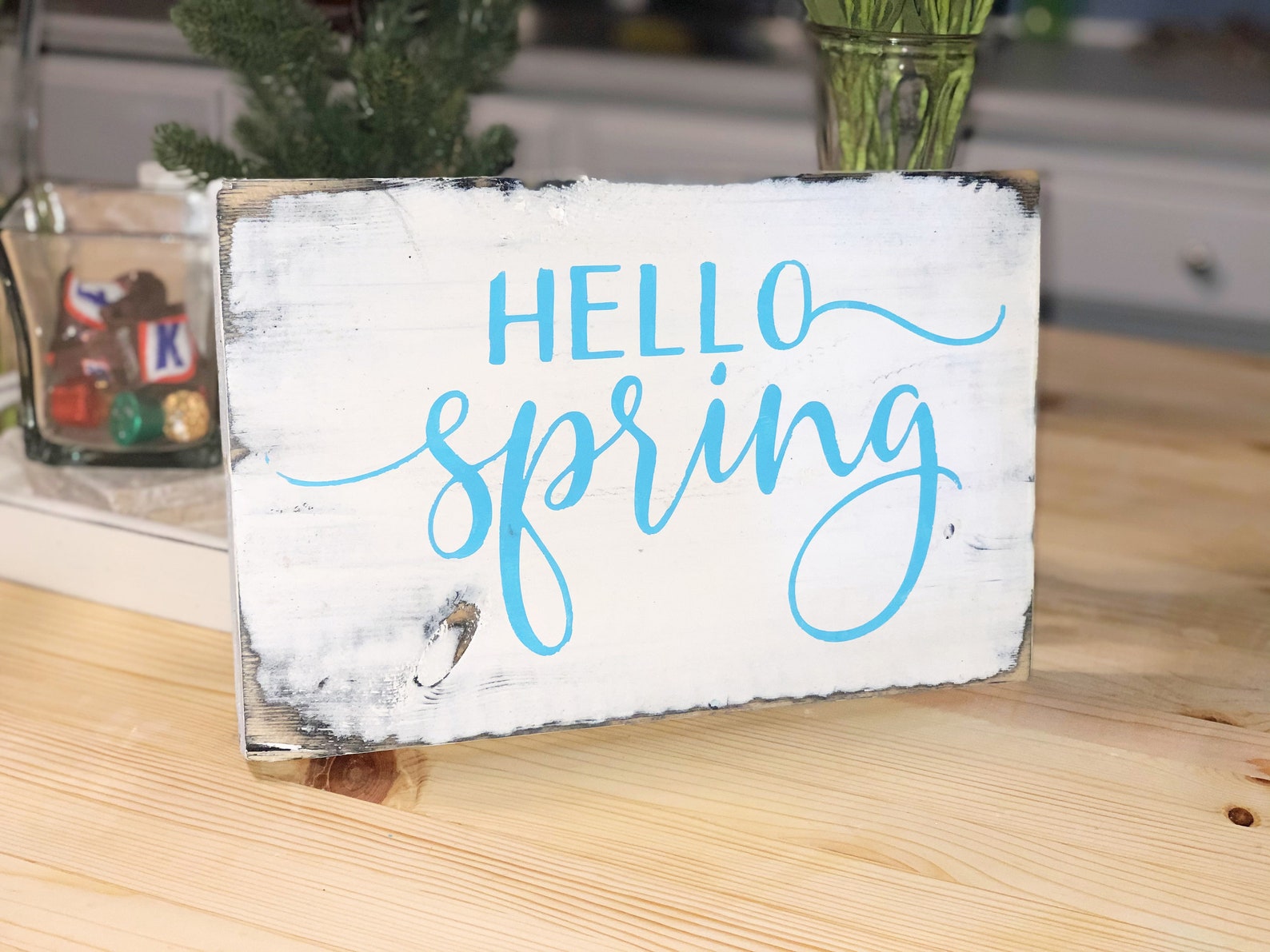 Hello Spring Sign Wooden Sign Decor Spring Decor Spring | Etsy