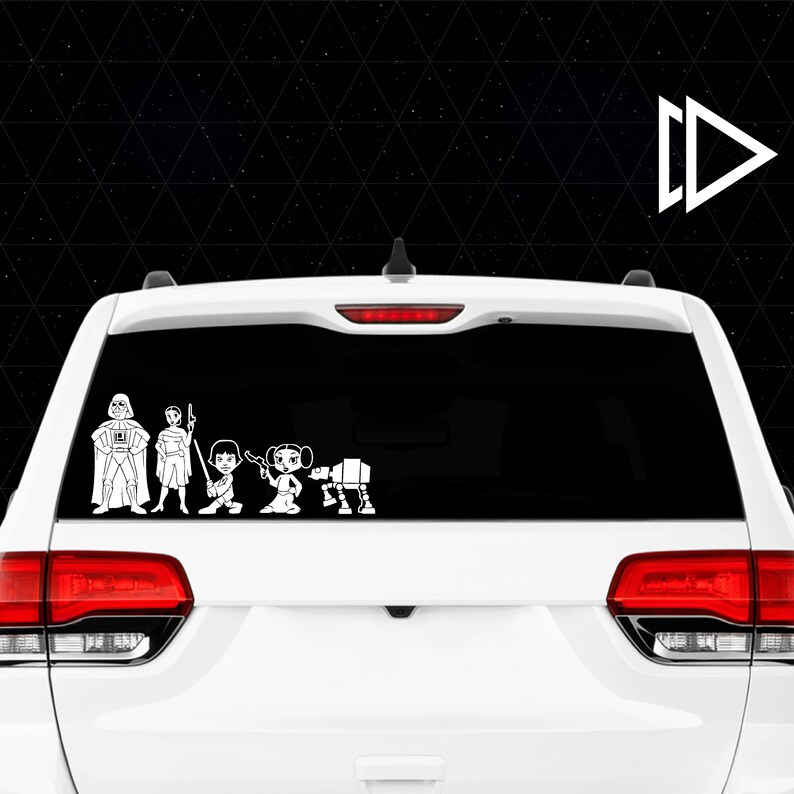 Star Wars Stick Figure Family Car Window Vinyl Decals | Etsy