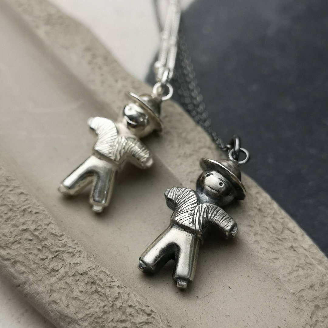 Solid Silver Mayan Talisman Detailed Worry Doll Charm Necklace - Etsy