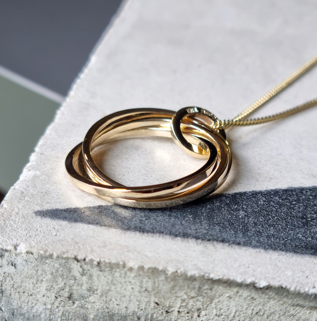 Your Own Gold Three Ring Pendant, Made With Your Own Gold - Etsy