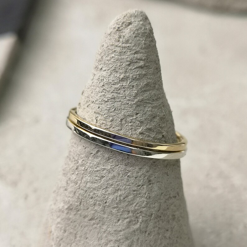 Solid 9ct Recycled Gold Square Profile Stacking Ring / Slim | Etsy