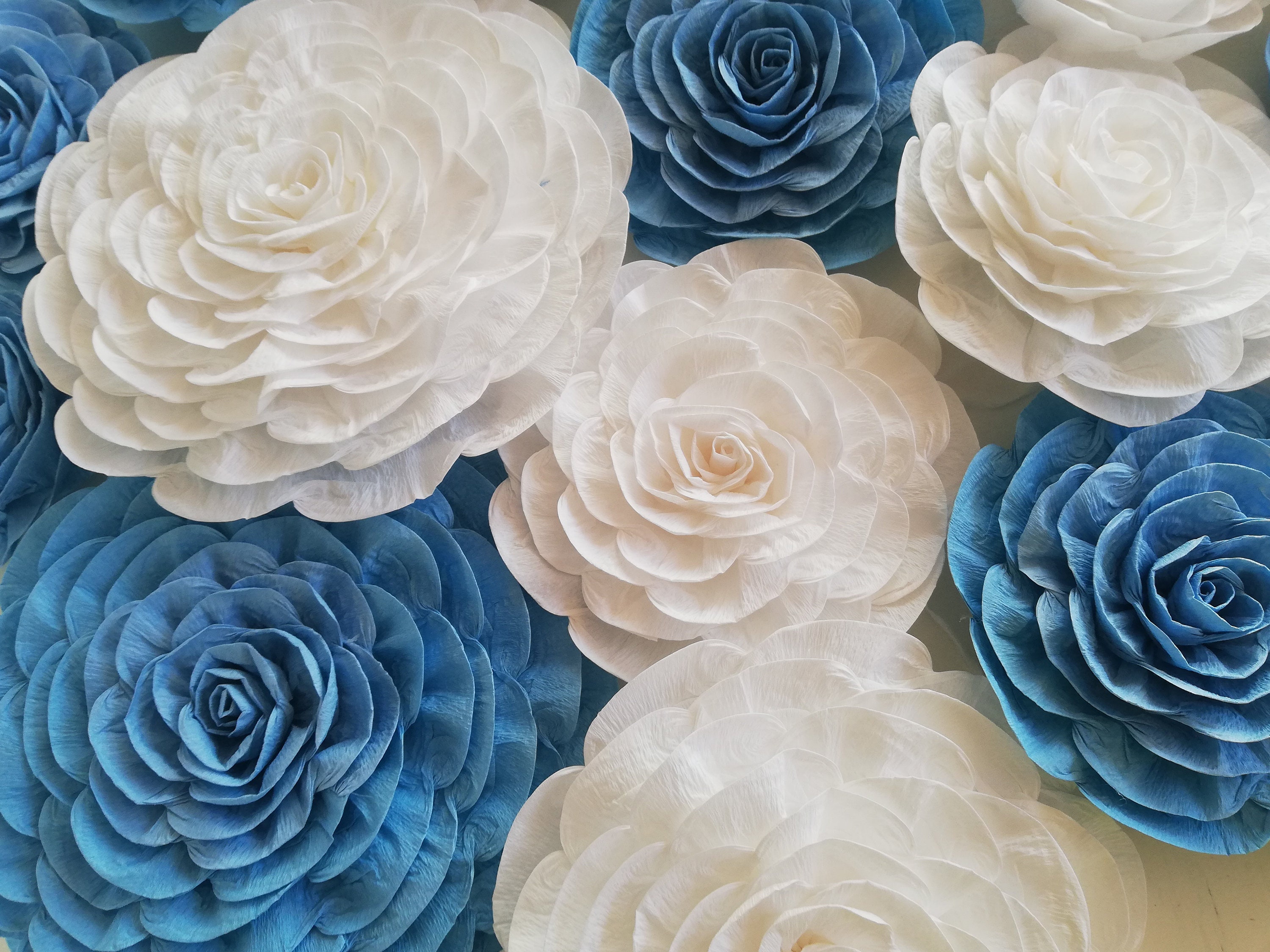 Аny color Royal Blue Large Paper Flowers Boy Prince Backdrop | Etsy