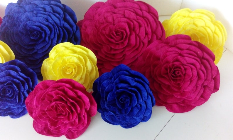 Fiesta Birthday Large Paper Flowers Wall Decor Neon Coco - Etsy