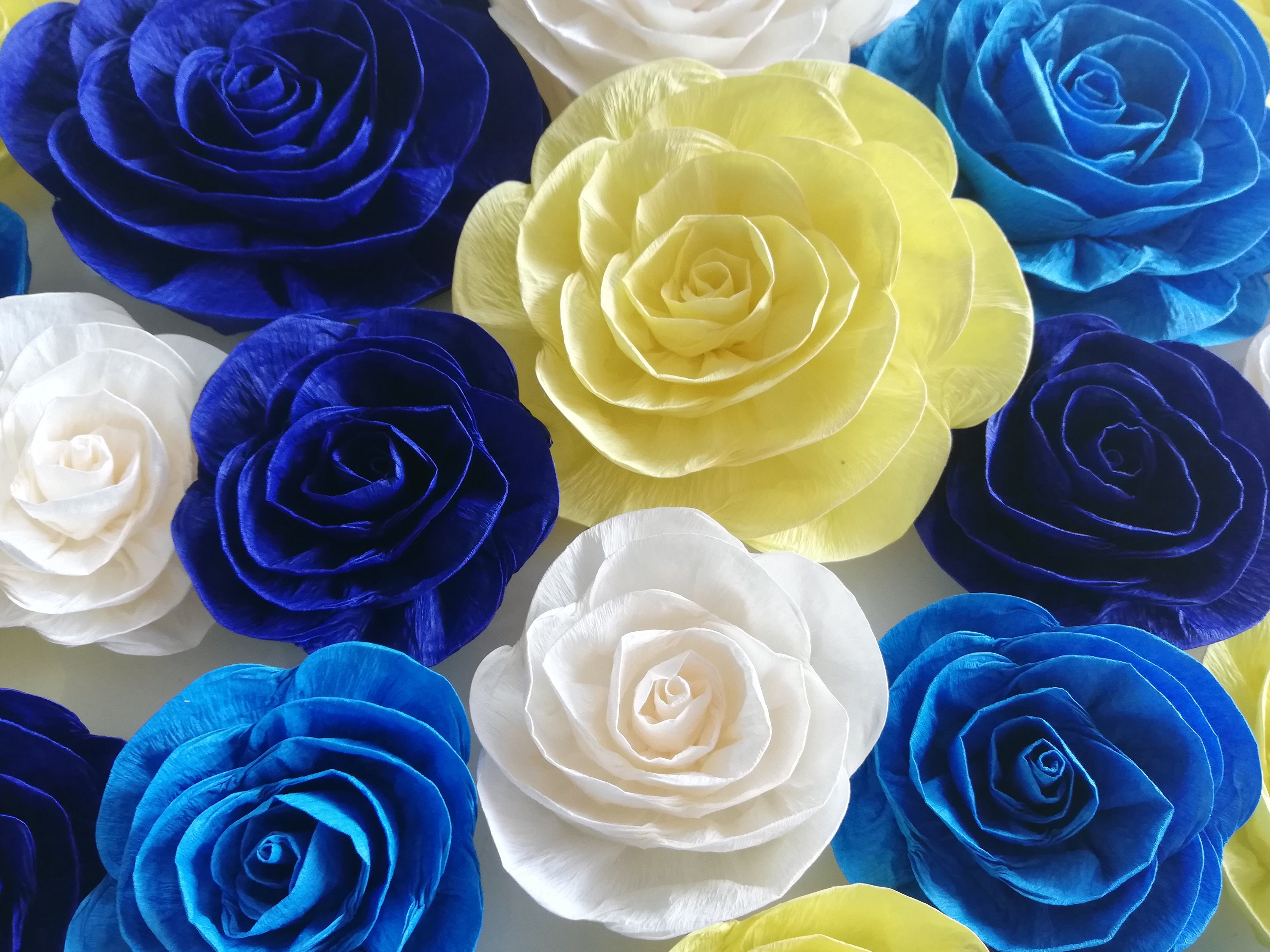 Аny color Royal Blue Large Paper Flowers Boy Prince Backdrop | Etsy