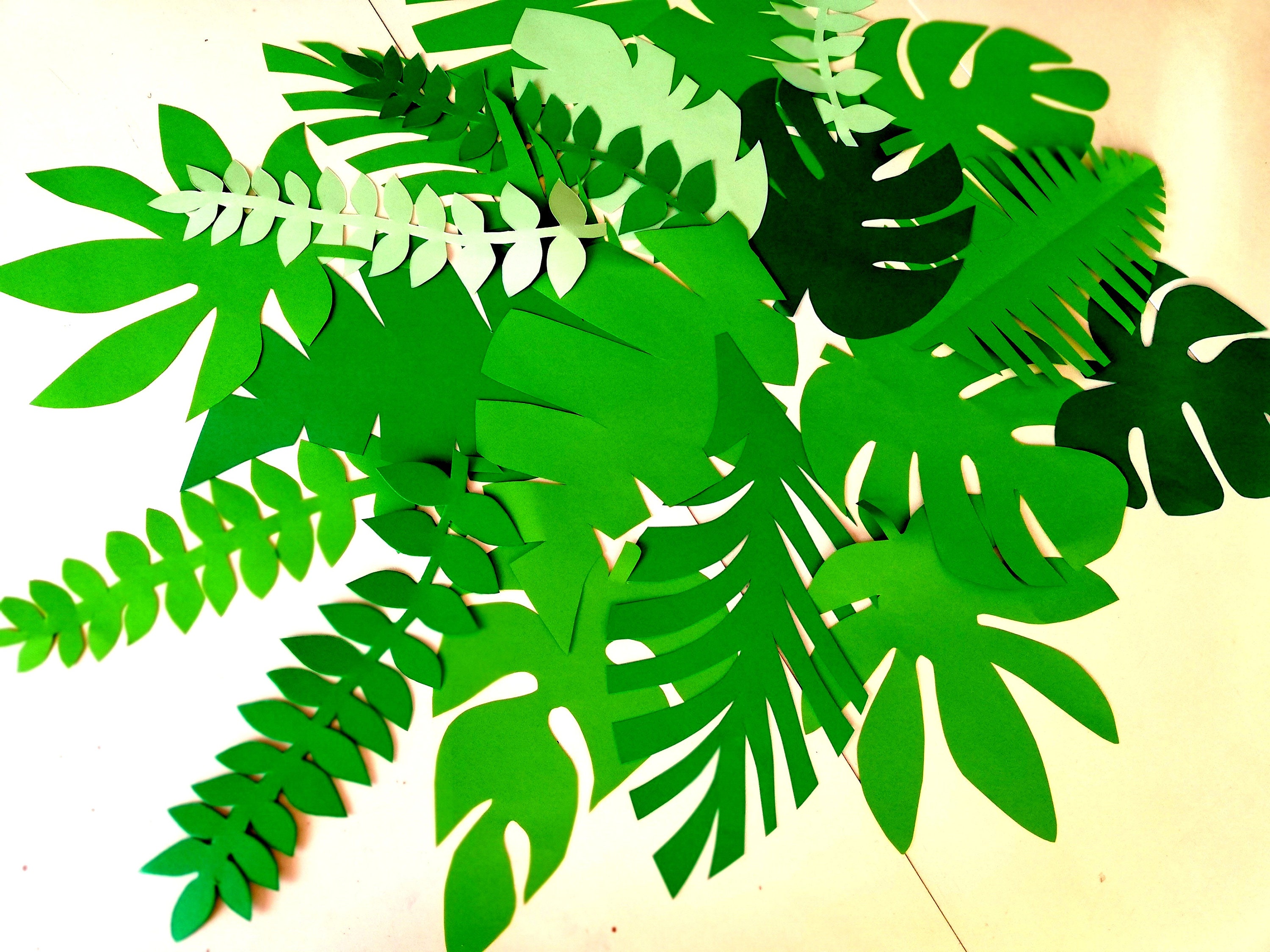 Tropical Palm Leaf Green Leaves Large Paper Leaves Flower | Etsy